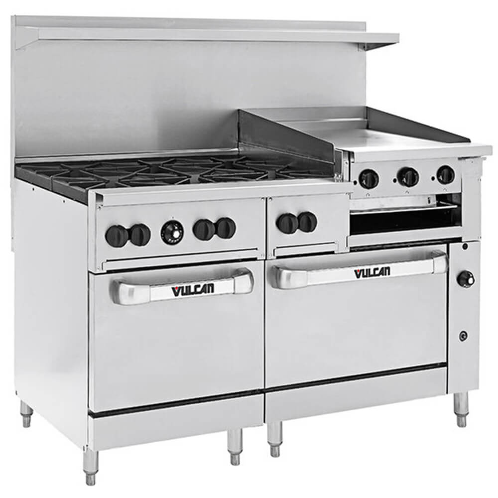 Vulcan 60SS-6B24GBP 60 Liquid Propane Range with Griddle/Broiler" – Kitchen Pro Restaurant Equipment