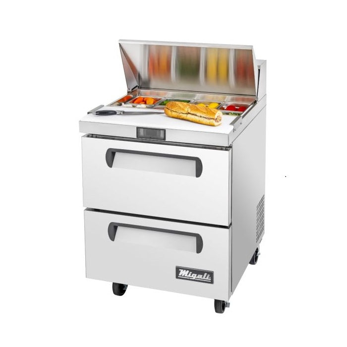 Migali C-SP27-8-D-HC 27" One Section Sandwich and Salad Prep Table 2 D ...