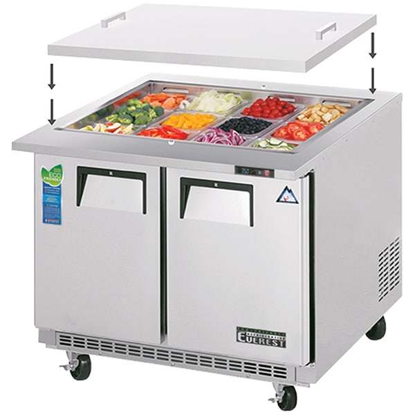Everest EOTPS2 Open Top Prep Table 12 Pans 10 cu.ft. – Kitchen Pro ...