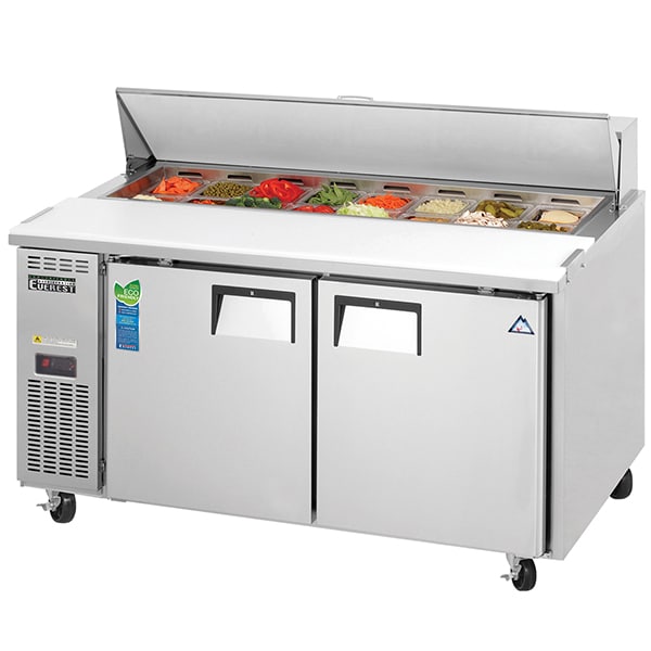 Everest EPWR2 Swing Top Prep Table 16 Pans 17 cu.ft. – Kitchen Pro ...