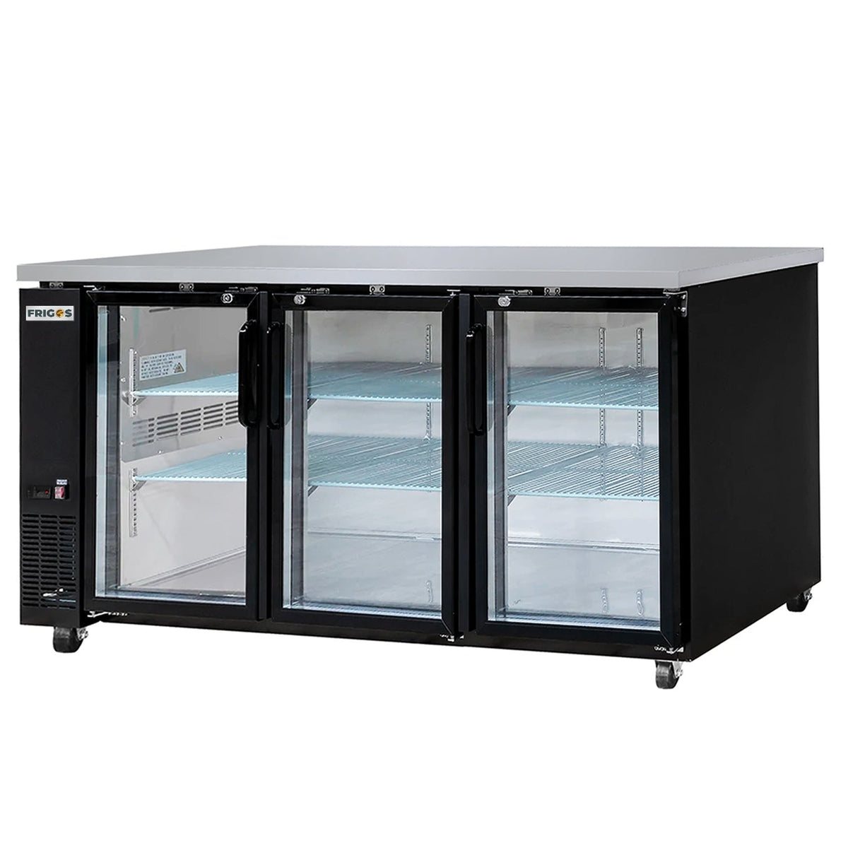 Glass Door Style: Frigos 72.8” Back Bar Refrigerator FGP-BB-72G, 3 ...