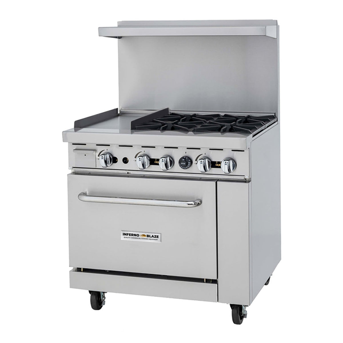 Inferno Blaze 36" Liquid Propane 4 Burner Range with Griddle IBP-GR ...