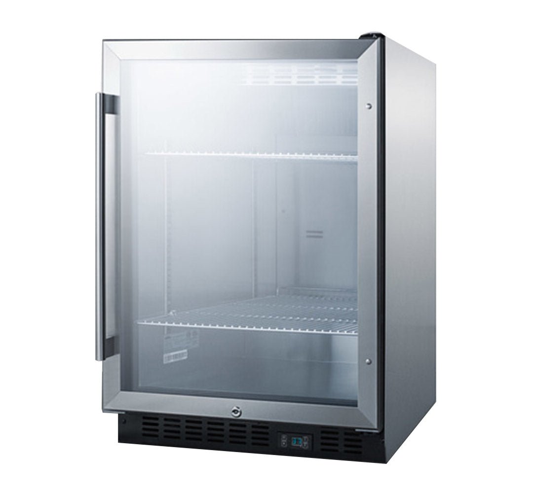 Summit SCR610BLCSS 24" Stainless Steel Beverage Merchandiser with LED ...